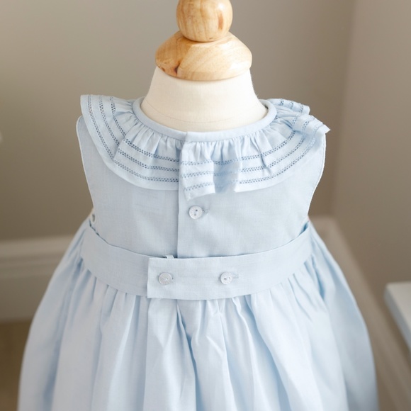 Luli & Me | Dresses | Girls Smocked Dress Blue Pink Luli Me Embroidery ...